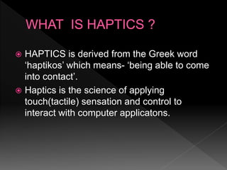 HAPTIC TECHNOLOGY | PPT