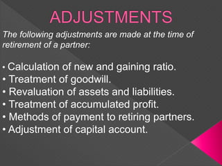 Retirement of A Partner | PPTX | Stocks and Bonds | Personal Investing