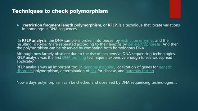 polymorphism | PPTX | Genetics | Science