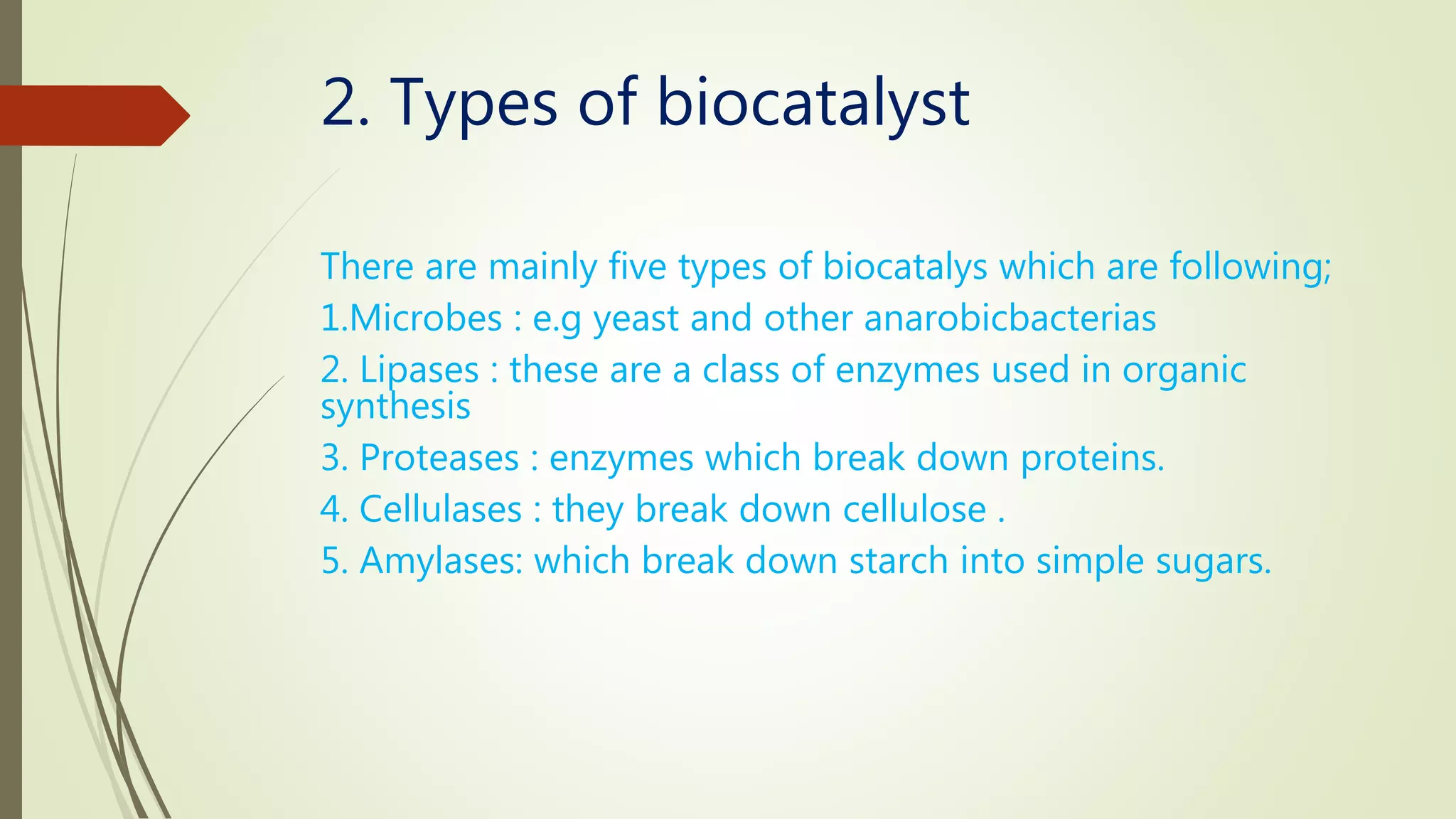Role of biocatalysts in green synthesis , green chemistry | PPTX