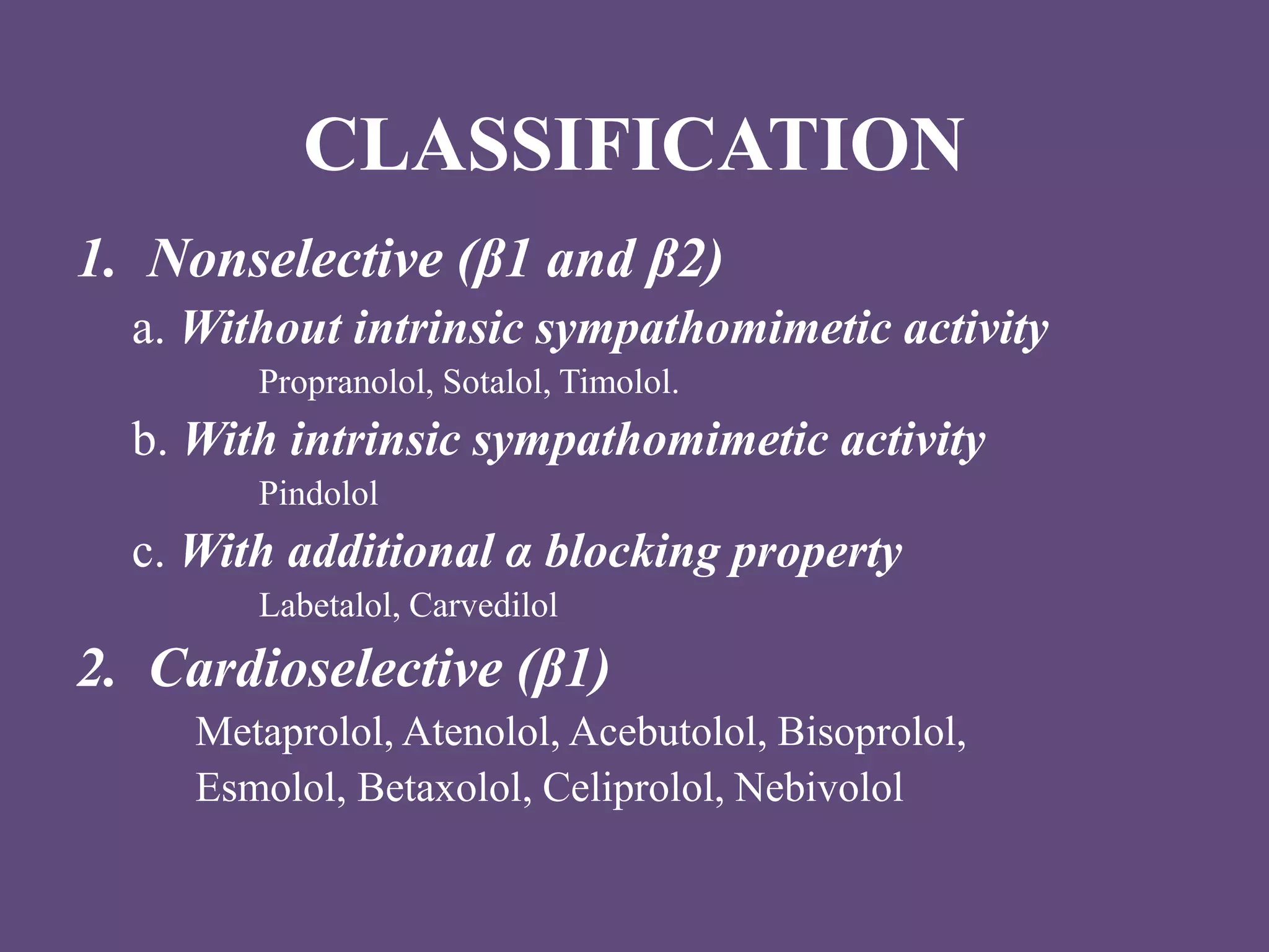 Beta adrenergic receptor blockers | PPTX
