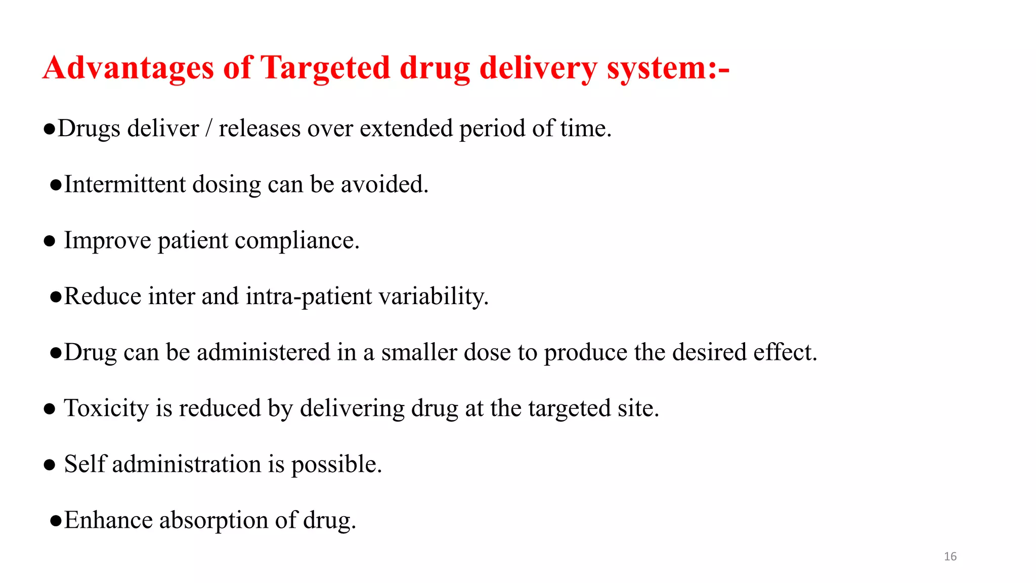 Modified release drug products, Targeted Drug Delivery Systems and ...