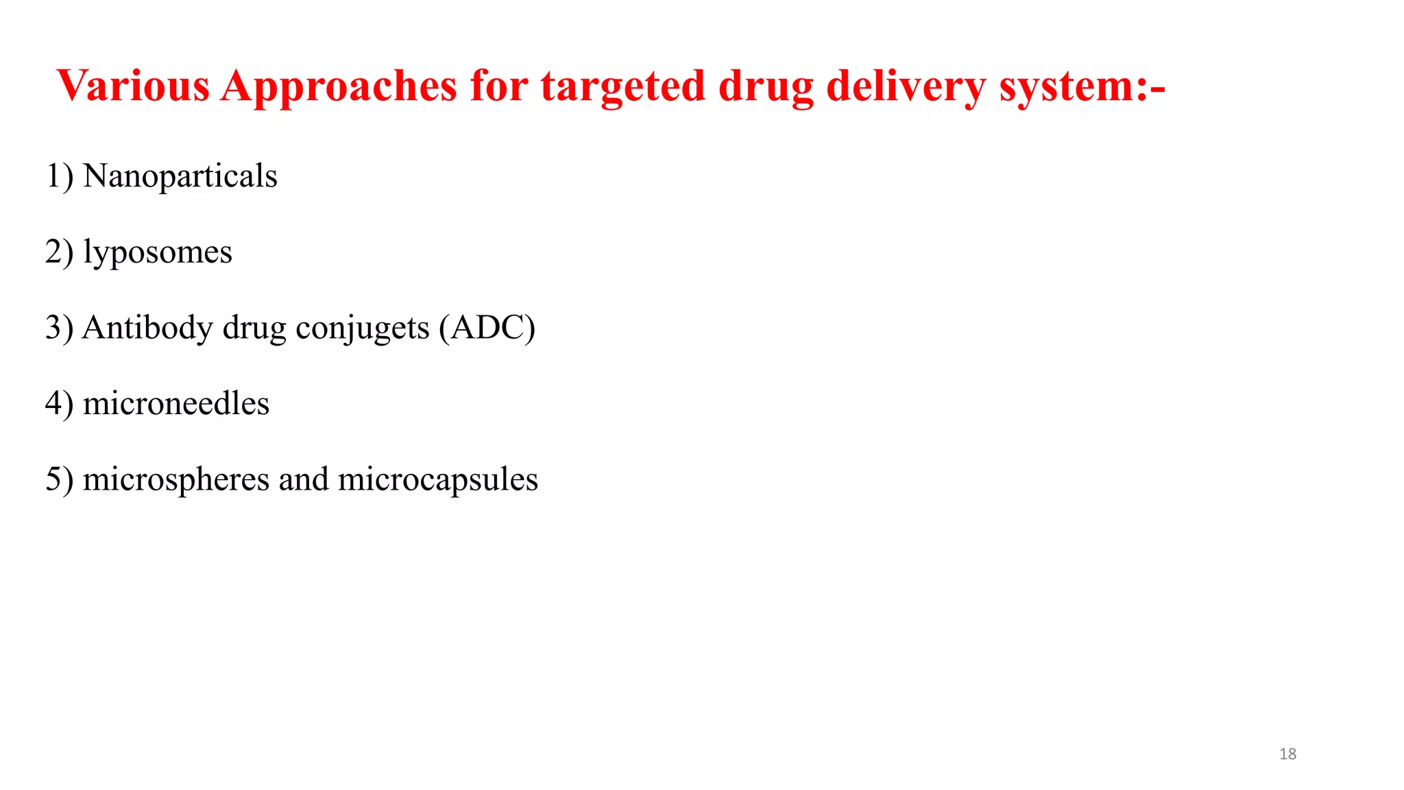 Modified release drug products, Targeted Drug Delivery Systems and ...