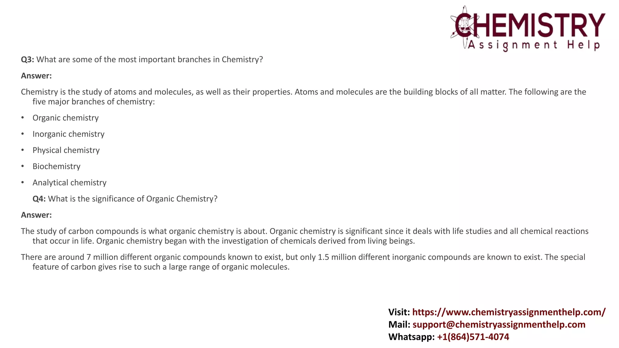 Excel in Chemistry Assignments with ChemistryAssignmentHelp.com