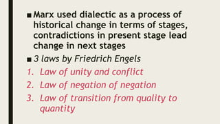 Presentation of dialectical materialismgiven by hegal nd karl marx | PPTX