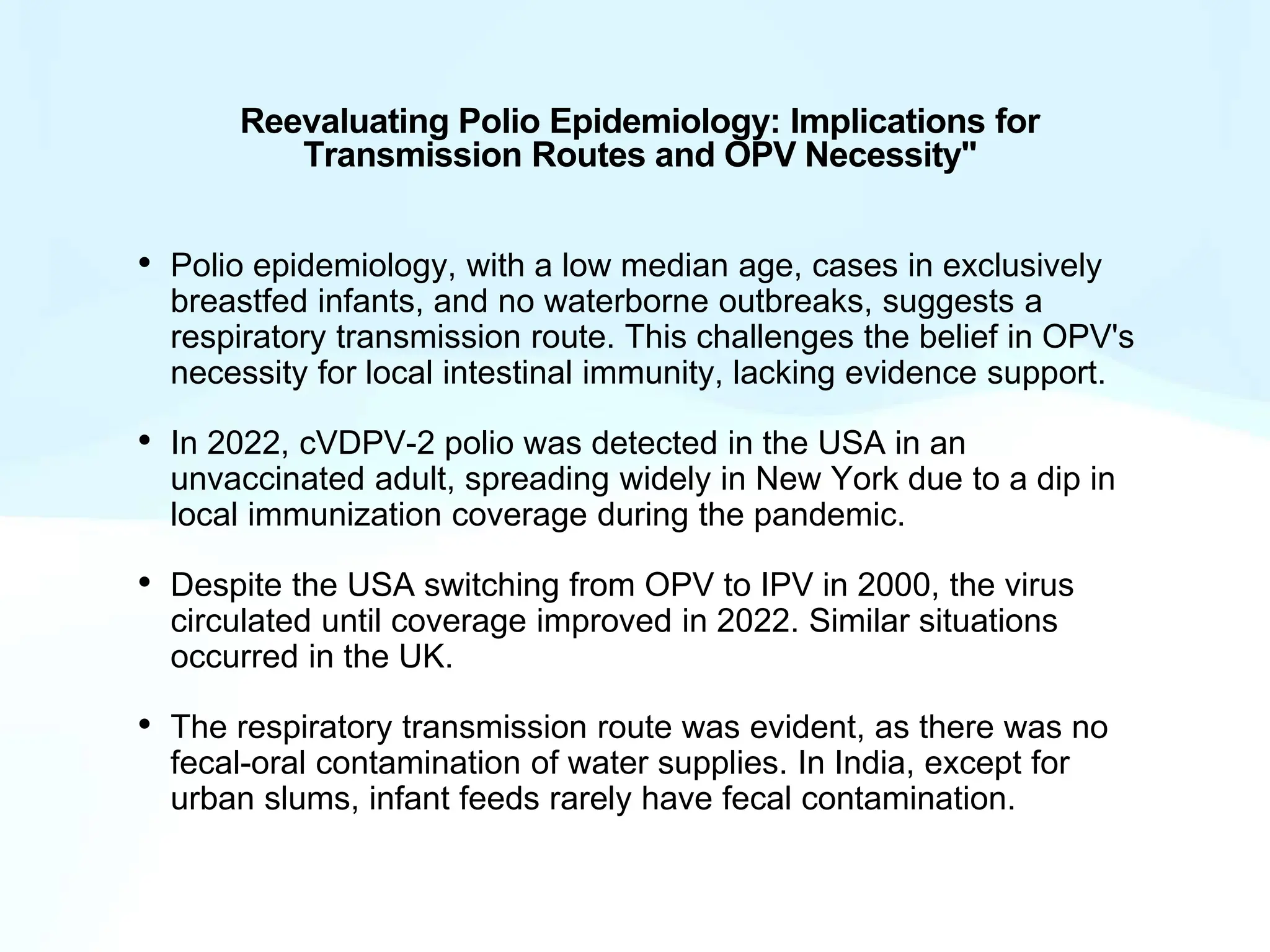 Oral polio vaccine risks and eradication | PPTX