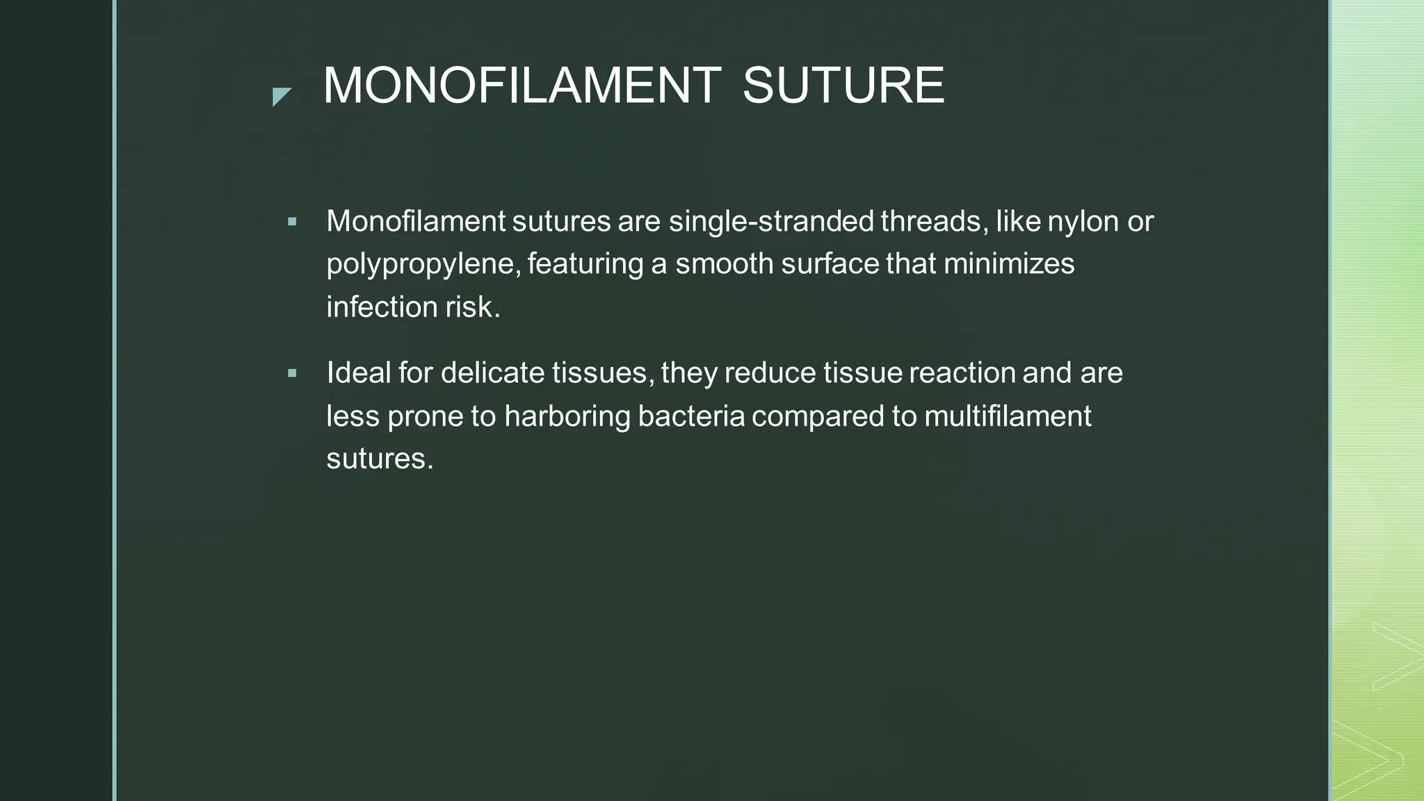 Sutures, types, and their user in different conditions | PPT
