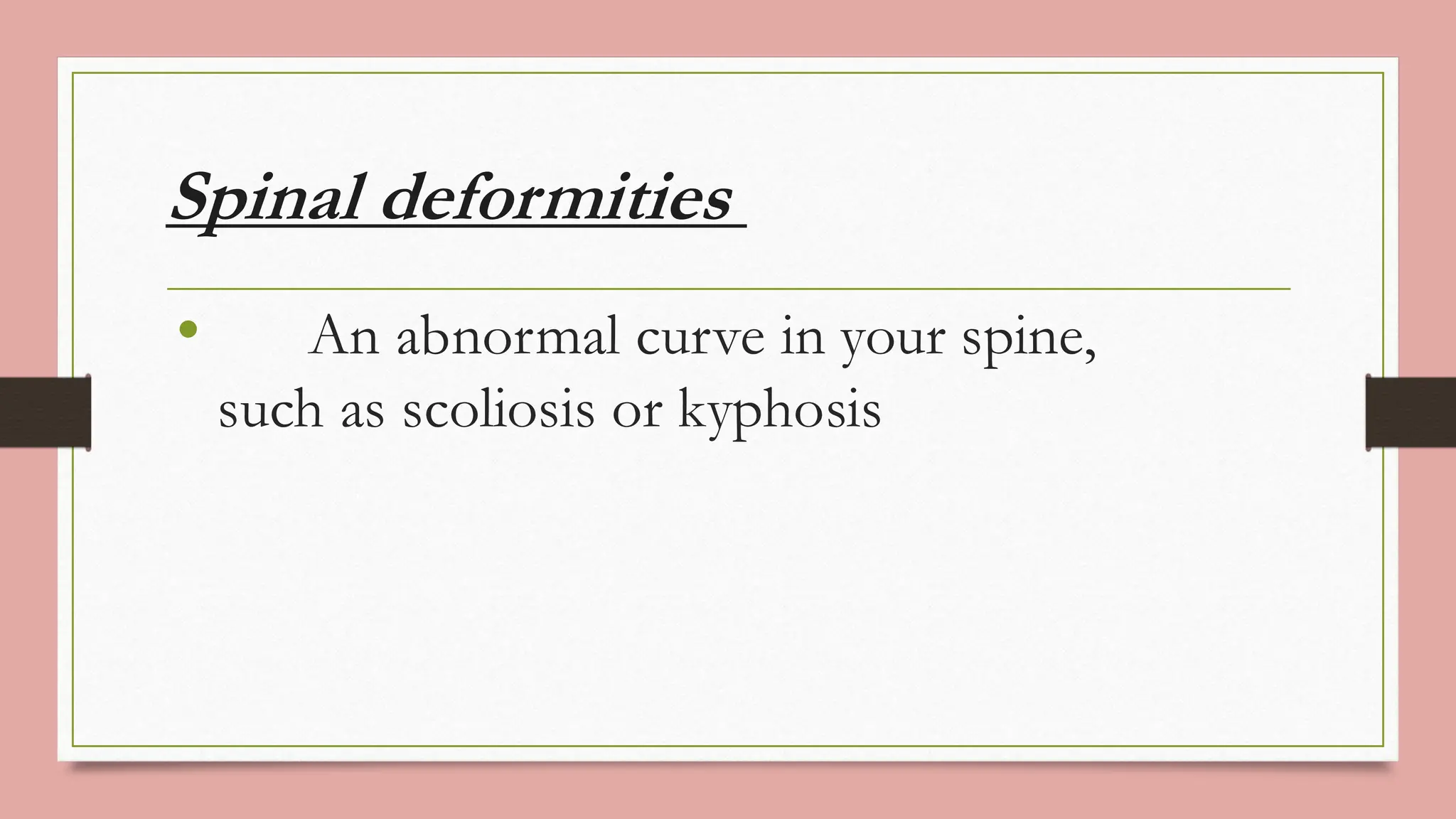 presentation on spinal defects and deformities | PDF | Bone and Joint ...