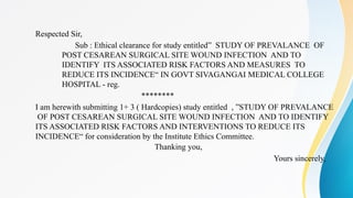 Post cesarean surgical site wound infection | PPTX