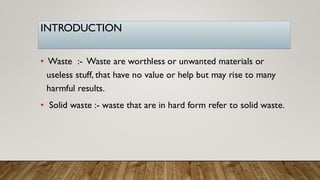 Solid waste classification and management | PPT