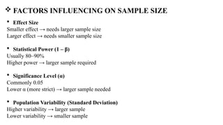 Research methodology and biostatistics - Sample size | PPTX