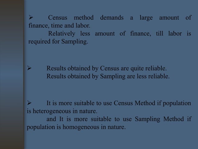 Difference between Census and sampling | PPTX