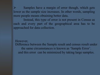 Difference between Census and sampling | PPTX