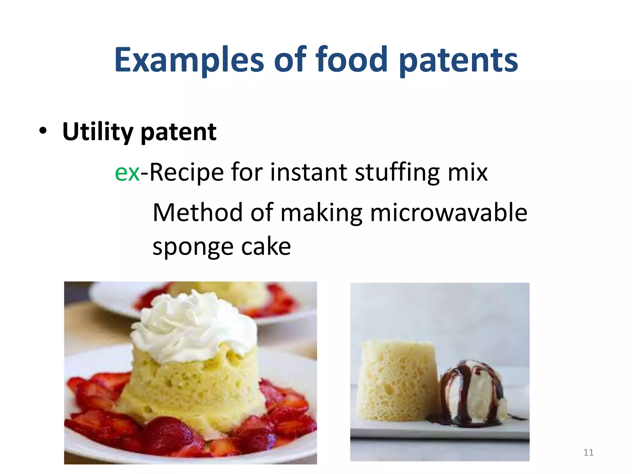patent in food industry | PPTX