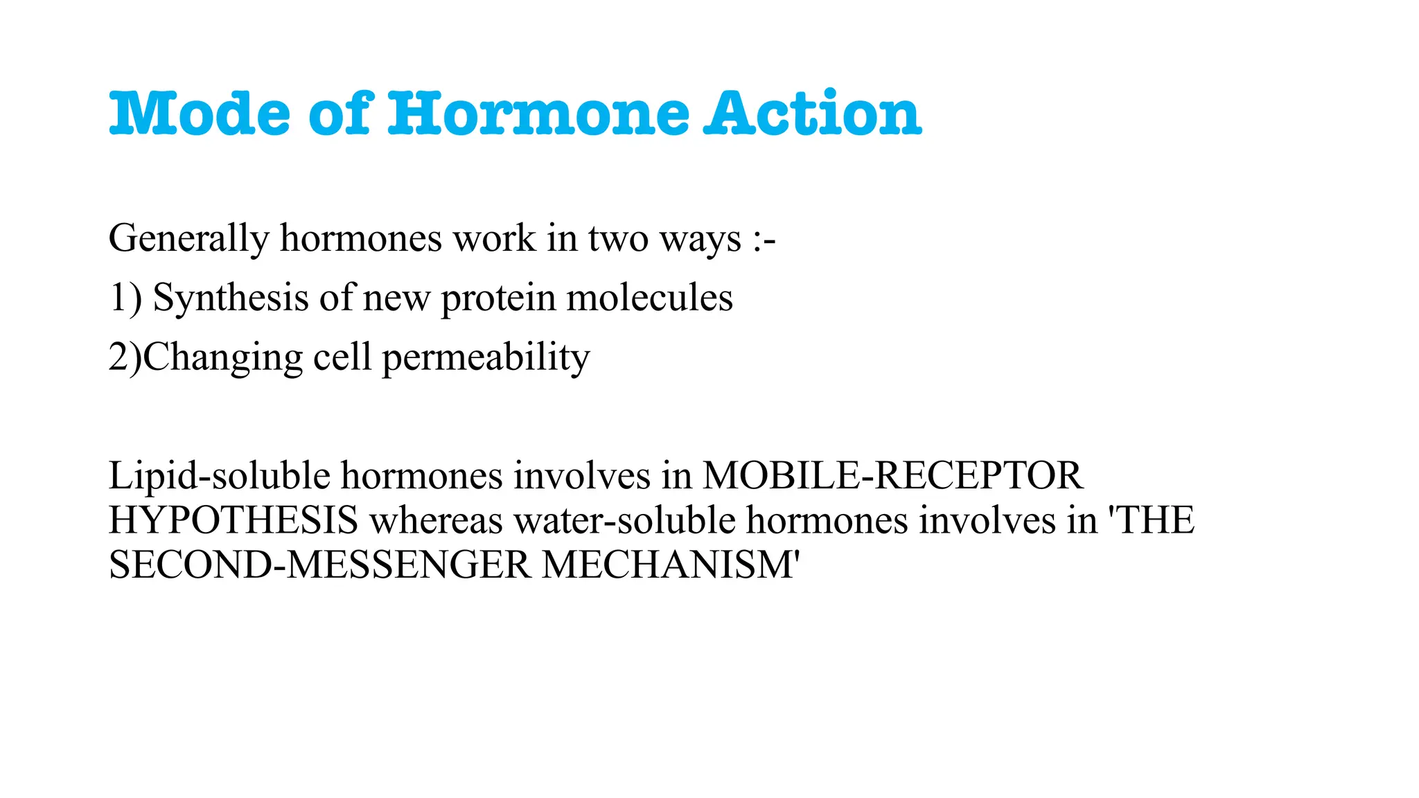 Slide on mechanism of hormone action(endocrinology) | PDF