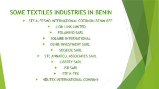 Presentation on the Indigenous and contemporary Textile Design of Benin ...