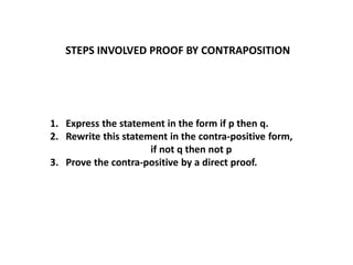 Proof By Contradictions | PPTX