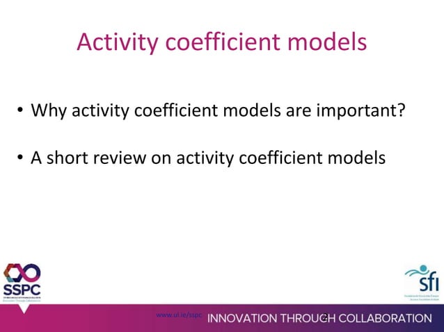 Activity coefficient models | PPTX | Chemistry | Science