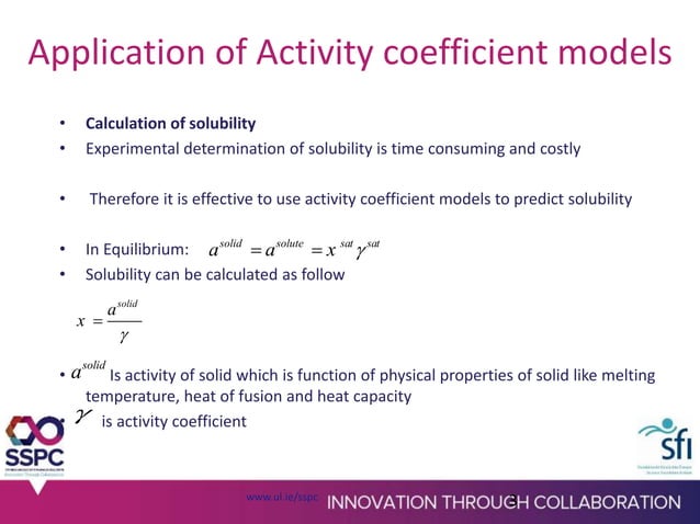 Activity coefficient models | PPTX | Chemistry | Science