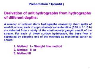 Class lectures on Hydrology by Rabindra Ranjan Saha Lecture 11 | PPTX