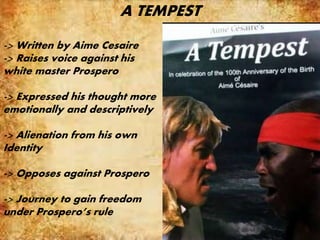 Character of Caliban in A Tempest and The Tempest | PPTX