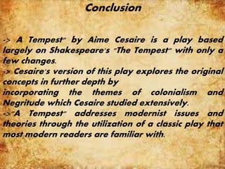 Character of Caliban in A Tempest and The Tempest | PPTX