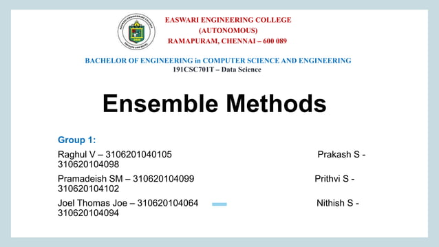 Ensemble methods in Machine learning technology | PPTX | Programming ...