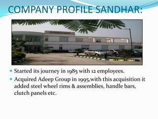 working capital of sandhar group | PPTX