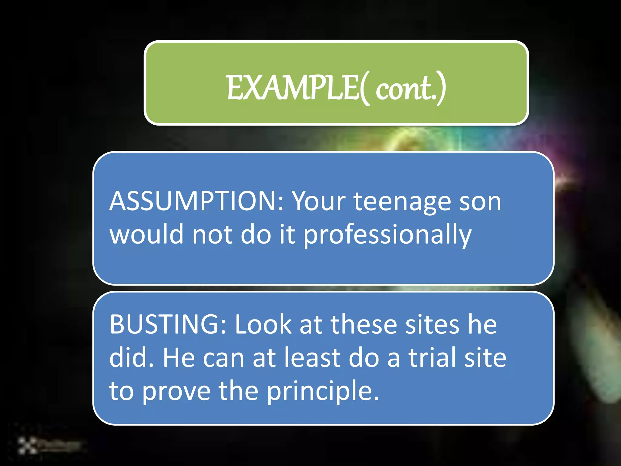 Assumption busting : Creative thinking skills | PPTX