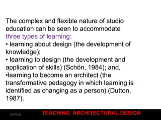 Teaching Architectural design | PPTX