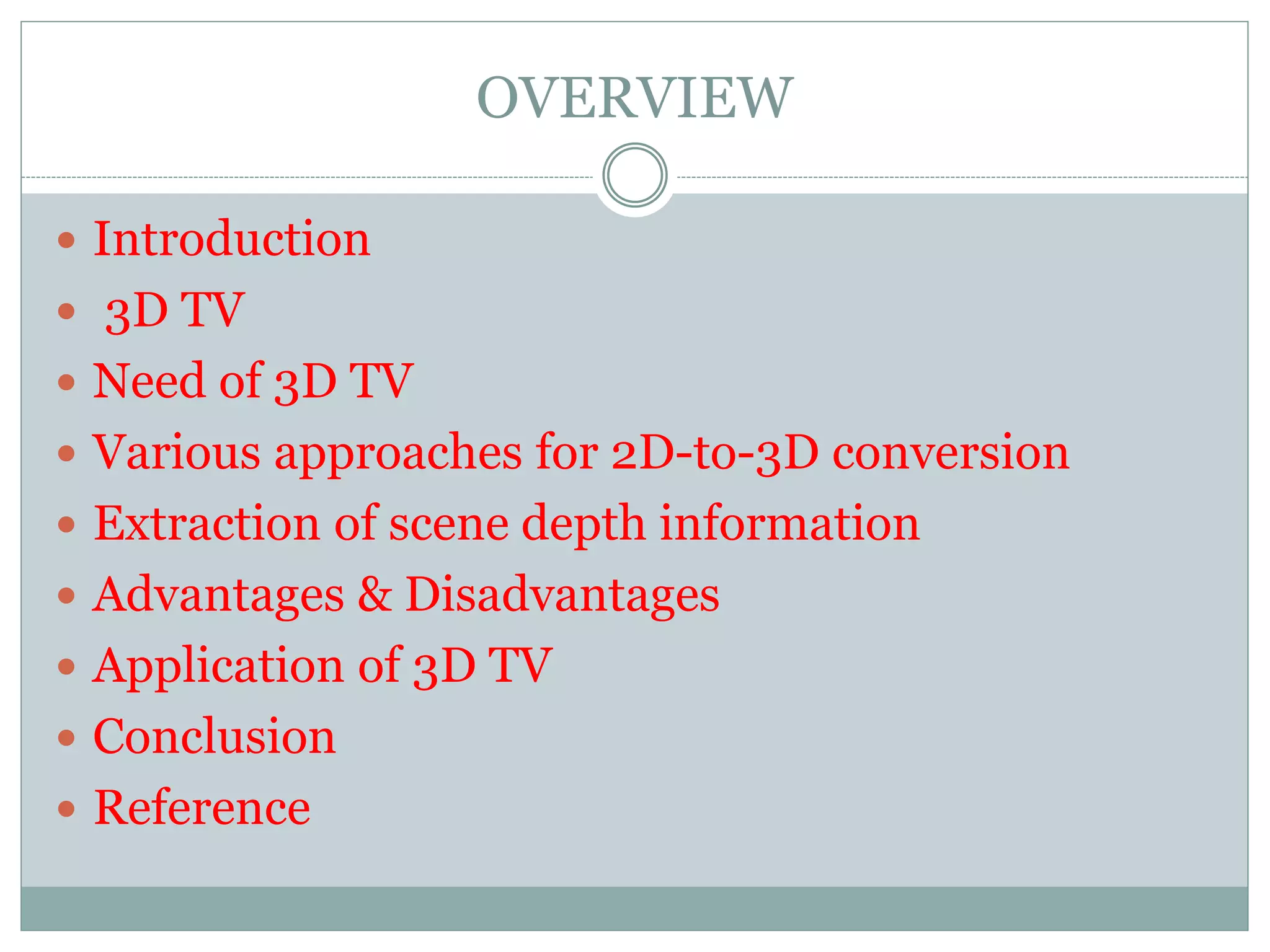 Automatic 2D to 3D Video Conversion For 3DTV's | PPT