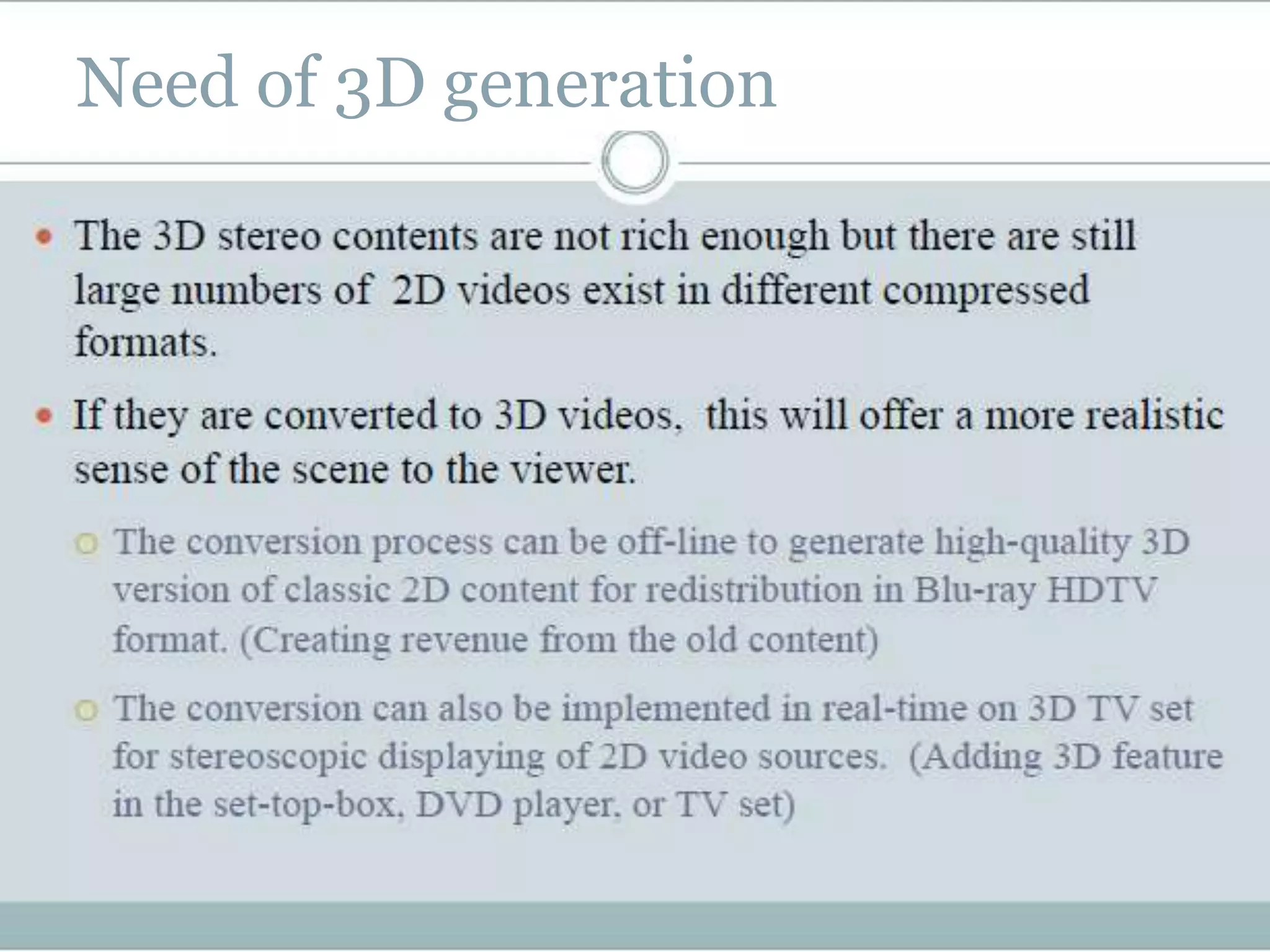 Automatic 2D to 3D Video Conversion For 3DTV's | PPTX