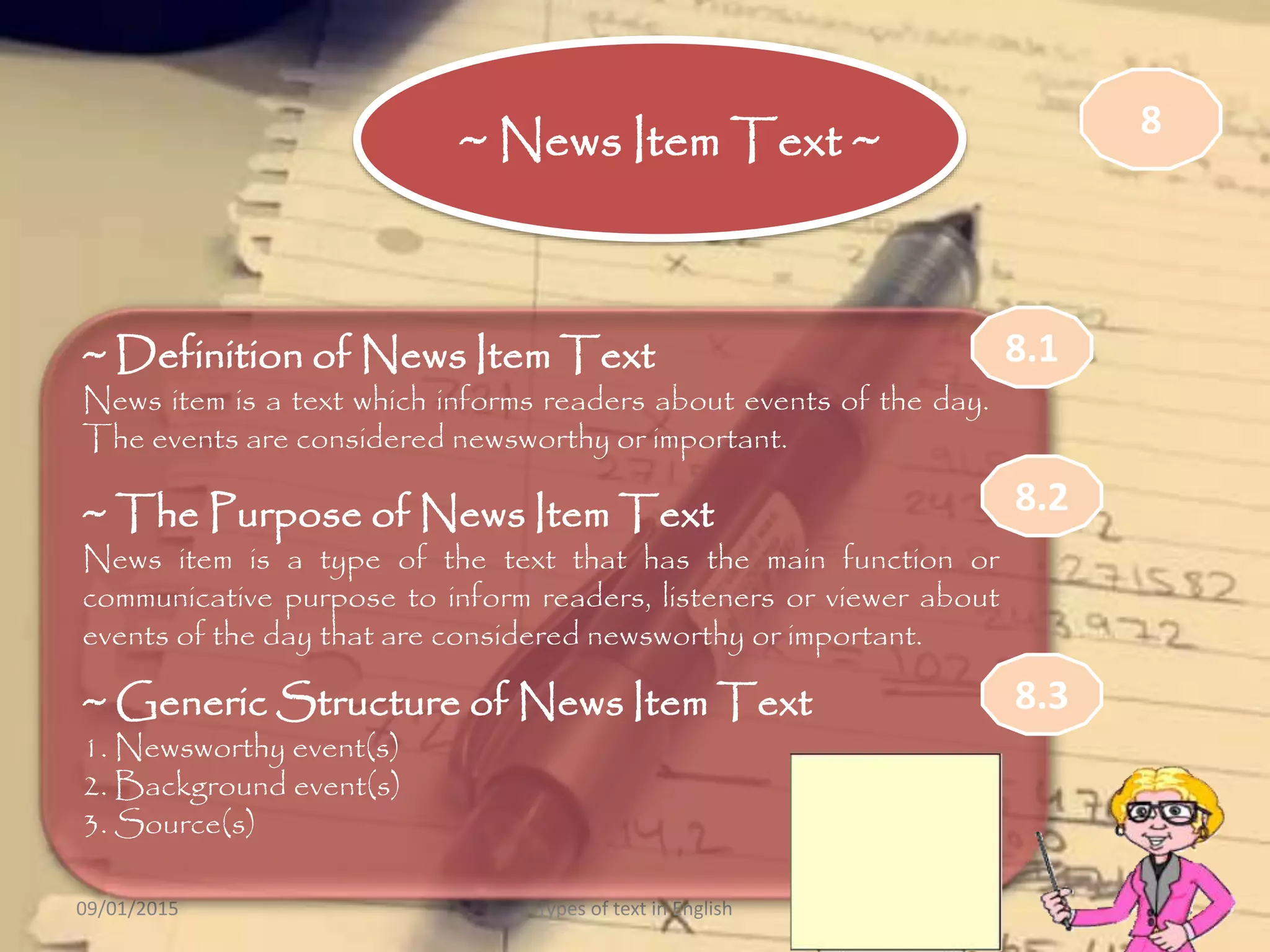 Types of text in english | PPTX