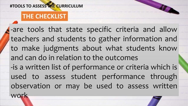 Tools and Strategies to assess the curriculum | PPTX | Educational ...