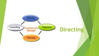controllling,directing & various functions of management | PPTX