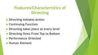 controllling,directing & various functions of management | PPT