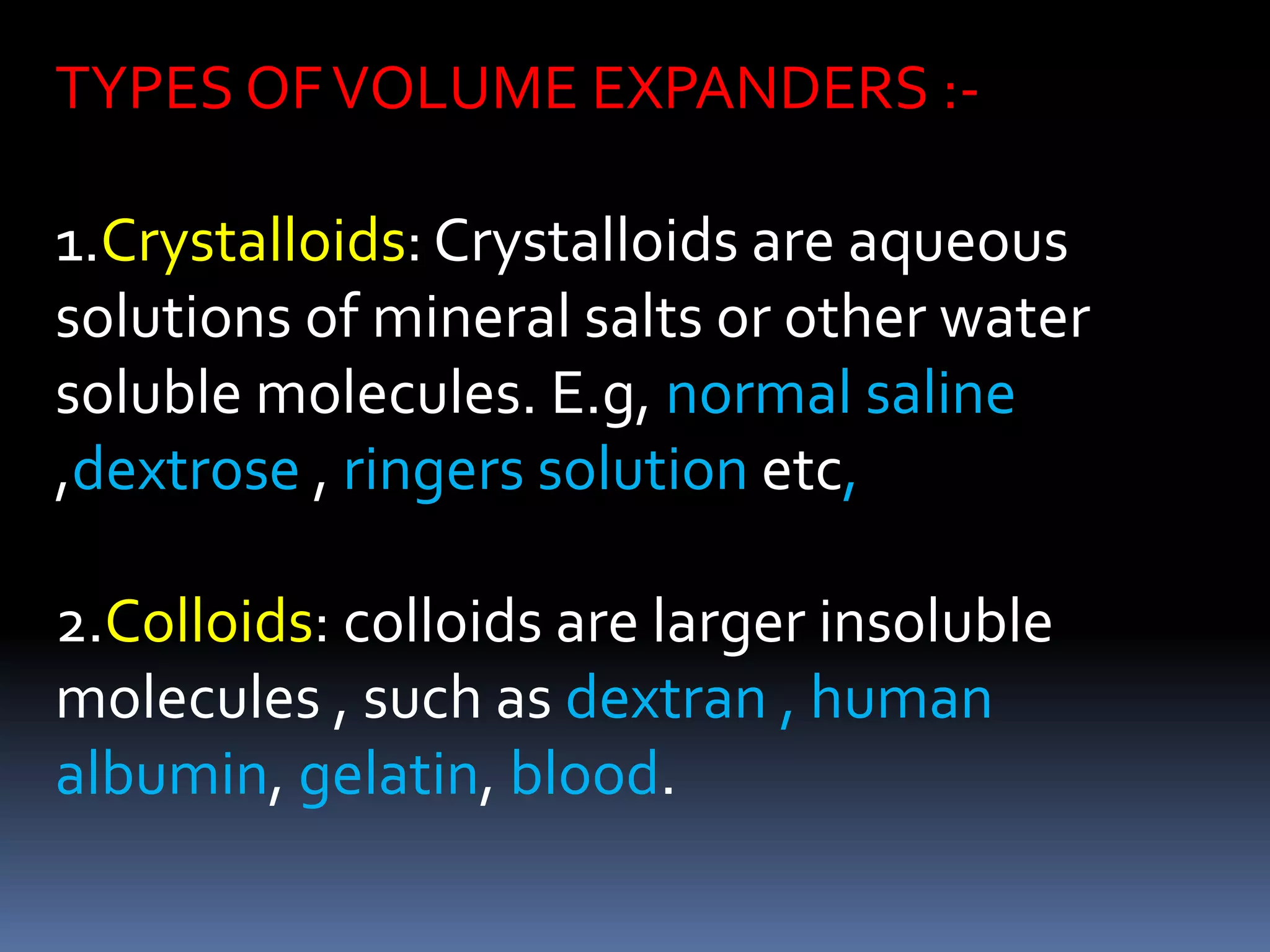 blood and plasma expanders | PPTX