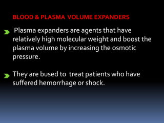 blood and plasma expanders | PPTX