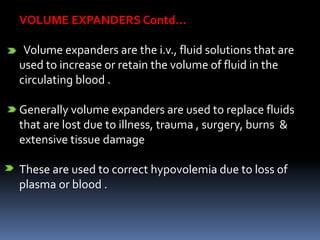 blood and plasma expanders | PPTX