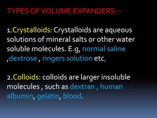 blood and plasma expanders | PPTX