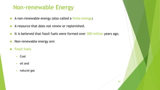 Sustainable and non sustainable energy | PPTX