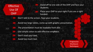 Educational technology 1: Lesson 14-Maximizing the use of the overhead ...