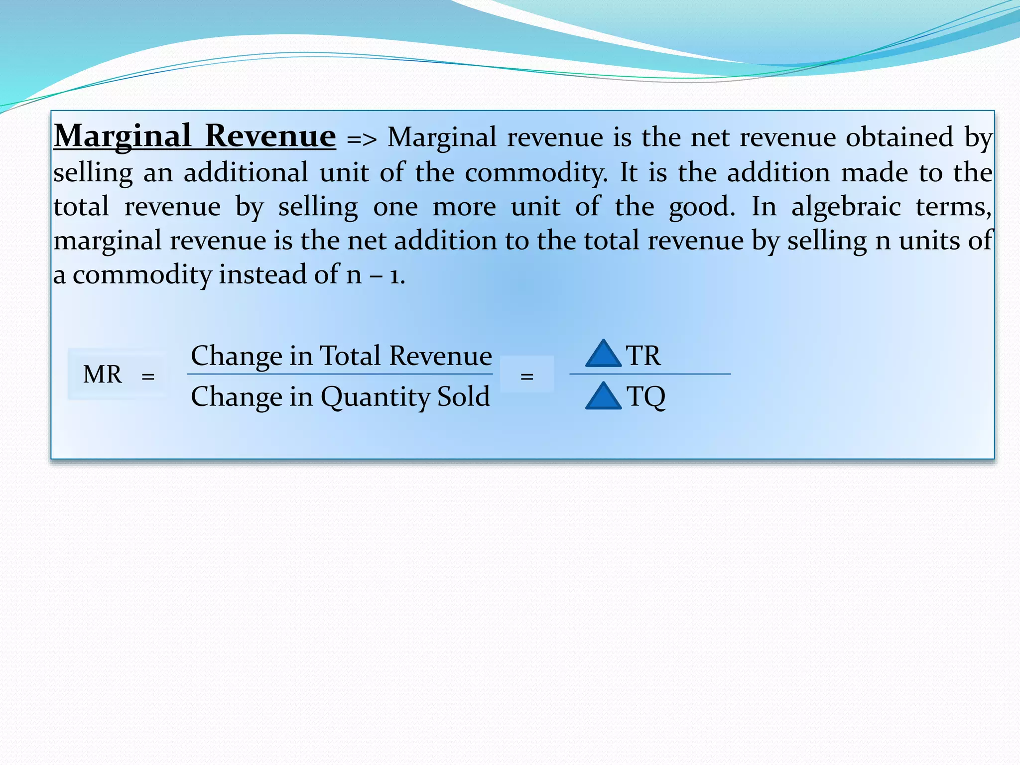 Revenue Concept & Curves- Marginal revenue, Average revenue, total ...