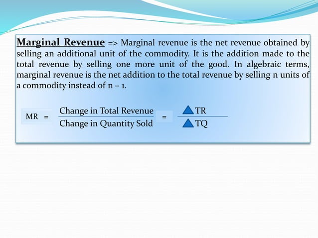 Revenue Concept & Curves- Marginal revenue, Average revenue, total ...