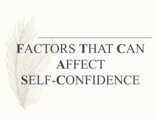 Self-Confidence | PPTX