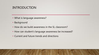 Presentation On language Awareness | PPTX