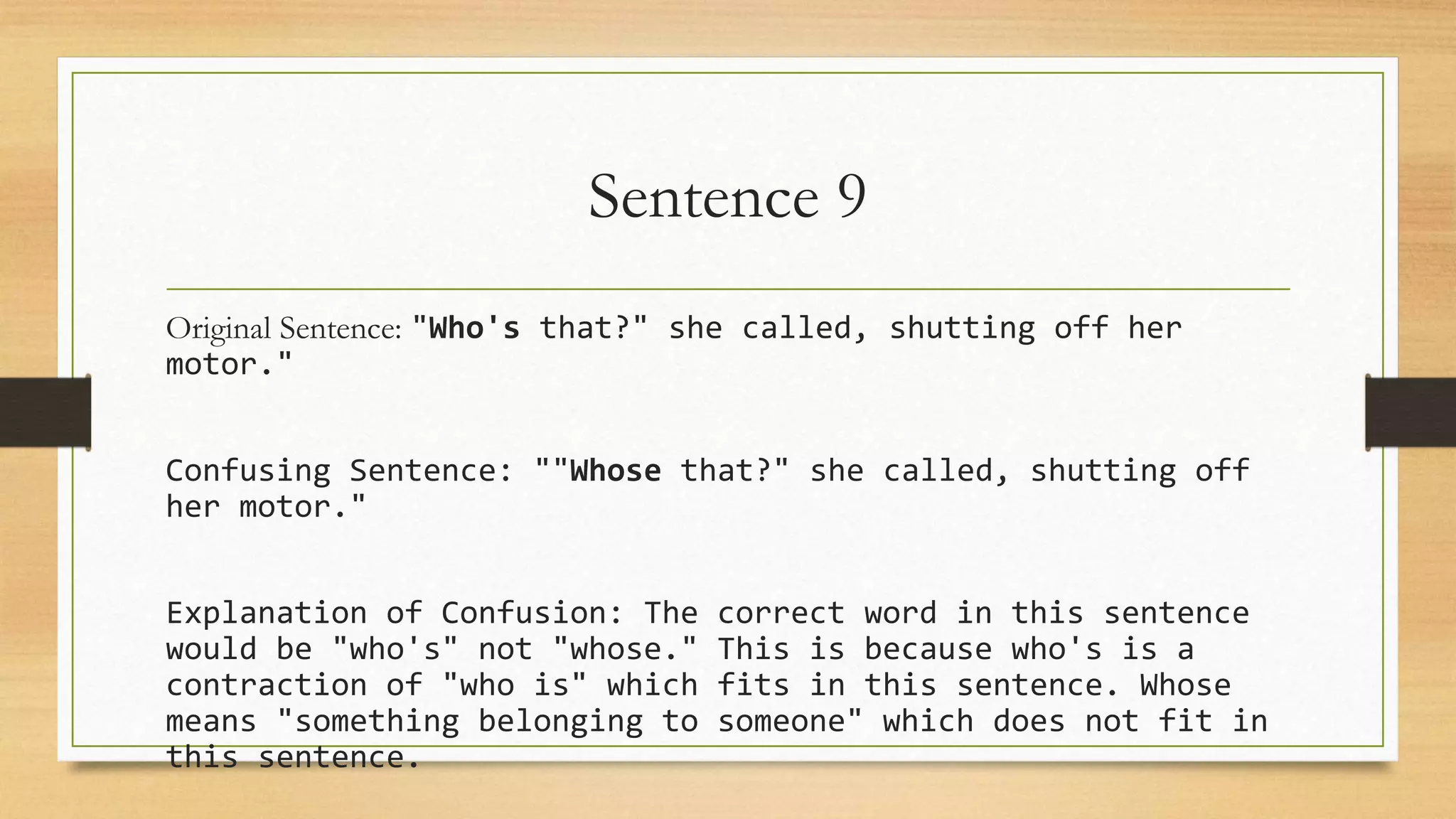 Confusing Sentences | PPT