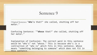 Confusing Sentences | PPT