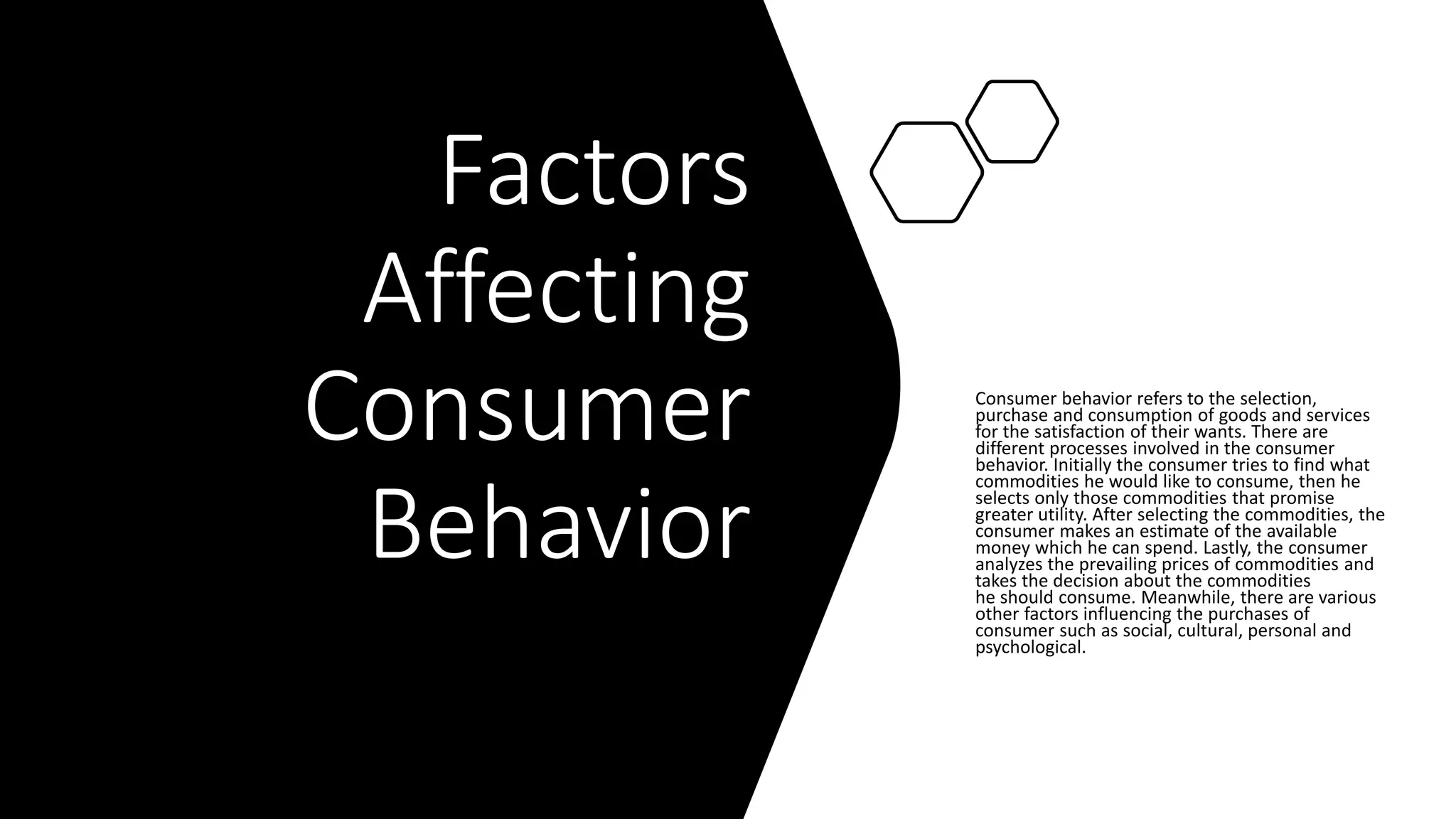 Factors Affecting Consumer Behavior | PPTX