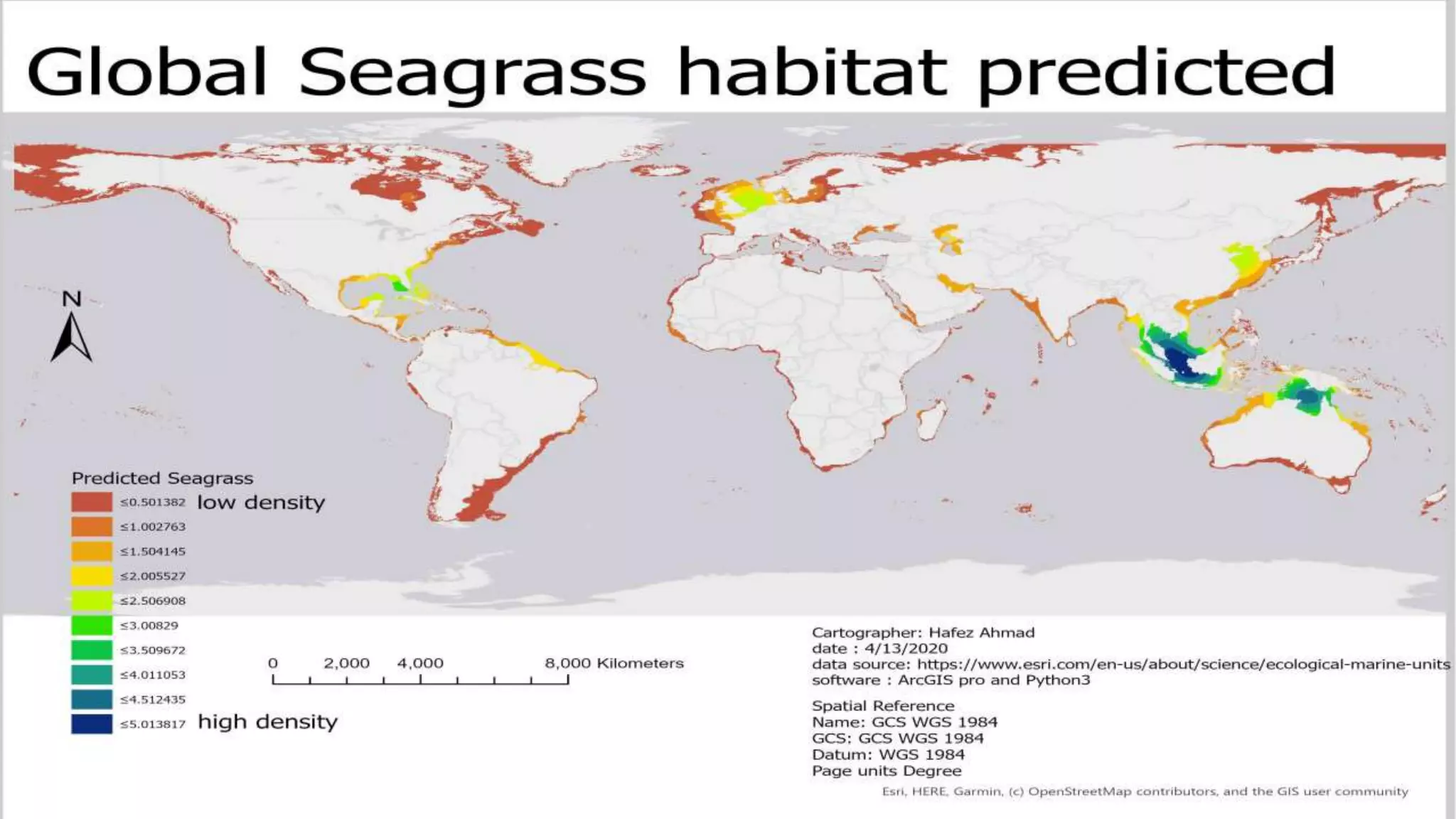 Predicted Seagrass habitat across the shallow ocean | PPT